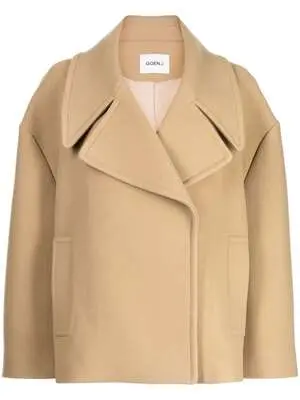 Goen.j Double-breasted Cropped Jacket - Brown