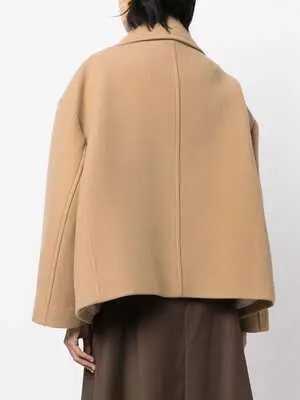 Goen.j Double-breasted Cropped Jacket - Brown