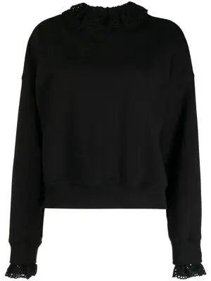 Goen.j Crochet Collar Sweatshirt