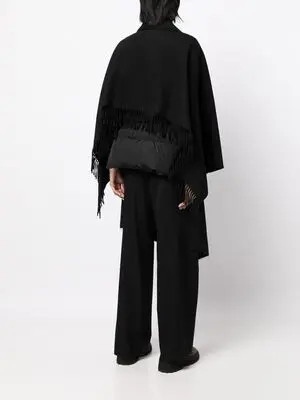 Goen.j Layered Cape Coat With Fringe