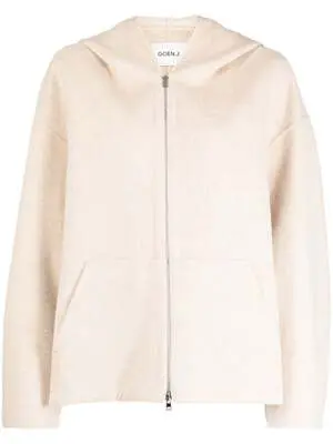 Goen.j Zip-up Hooded Jacket - Neutrals