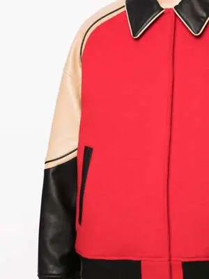 Goen.j Faux-leather Trim Wool Bomber Jacket