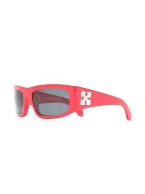 Off-White Arrows Rectangular Sunglasses - Red