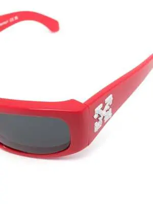 Off-White Arrows Rectangular Sunglasses - Red