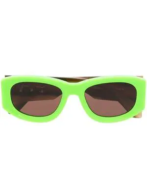 Off-White Logo-print Sunglasses - Green
