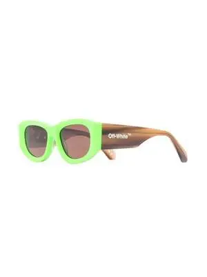 Off-White Logo-print Sunglasses - Green
