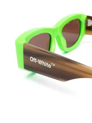 Off-White Logo-print Sunglasses - Green