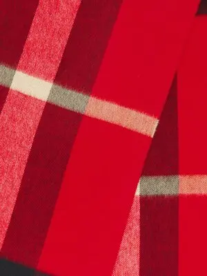 Burberry The Classic Check-pattern Fringed-trim Scarf - Red