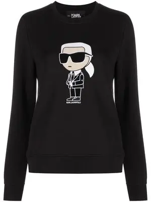 Karl Lagerfeld Ikon Organic-cotton Sweatshirt - Black