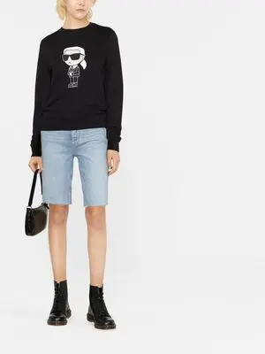 Karl Lagerfeld Ikon Organic-cotton Sweatshirt - Black