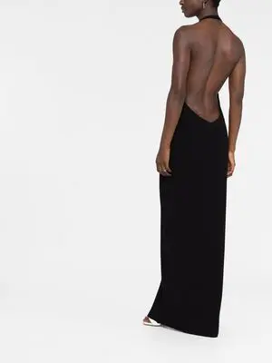 MONOT Plunging V-neck Low-back Dress