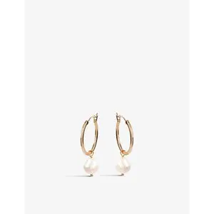 LA MAISON COUTURE Amadeus Venus Keshi Pearl Hoop Earrings - Gold