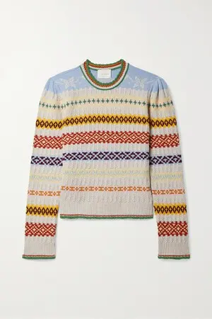 DÔEN Brynn Fair Isle Recycled Cashmere And Wool-blend Sweater