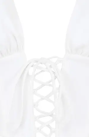 House Of Cb Lace-up Corset - White