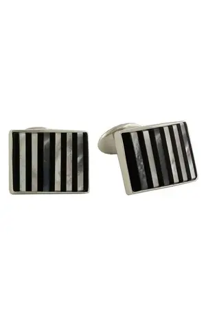 David Donahue Sodalite & Mother-of-pearl Cuff Links - Silver