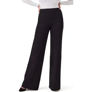 Spanx Perfect Fit Ponte Wide Leg Trousers - Classic Black