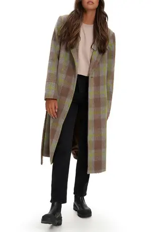 NOIZE Katja Vegan Wool Plaid Coat