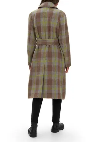 NOIZE Katja Vegan Wool Plaid Coat