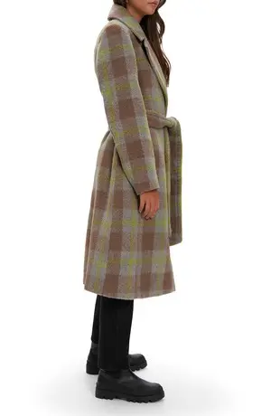 NOIZE Katja Vegan Wool Plaid Coat