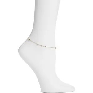 VIDAKUSH Rain Drop Station Anklet - Gold
