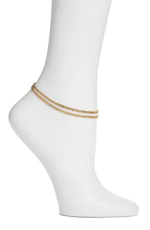 VIDAKUSH Layered Chain Anklet - Gold