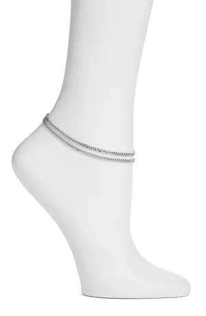 VIDAKUSH VIDAKUSH Layered Chain Anklet Silver