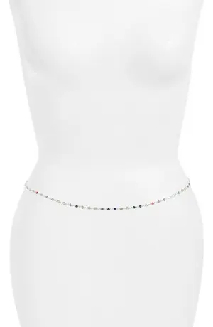 VIDAKUSH Rainbow Crystal Station Belly Chain - Multi/silver