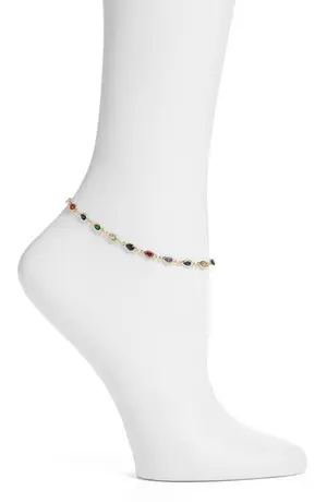 VIDAKUSH Crystal Station Anklet - Gold