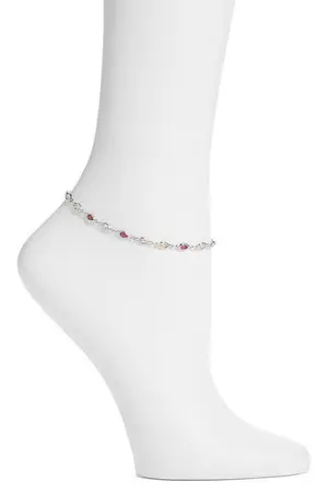 VIDAKUSH Crystal Station Anklet - Silver