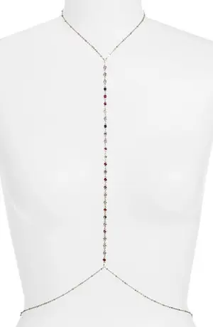 VIDAKUSH Rainbow Station Body Chain - Multi/ Silver