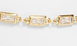 VIDAKUSH Prism Crystal Anklet - Clear/ Gold