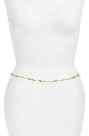 VIDAKUSH Rectangular Crystal Station Belly Chain - Clear/gold