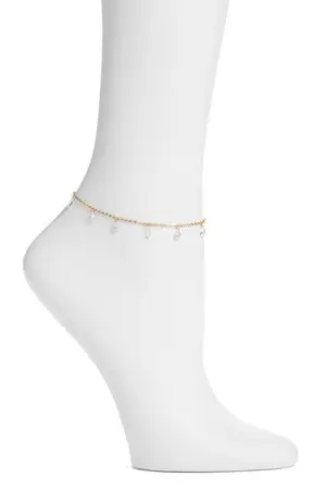 VIDAKUSH Crystal Charm Anklet - Gold