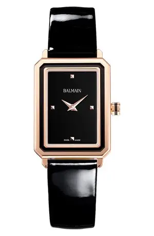 BALMAIN WATCHES BALMAIN WATCHES Eirini Leather Strap Watch Black