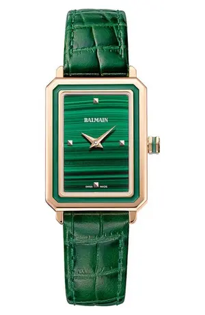BALMAIN WATCHES Eirini Leather Strap Watch - Green