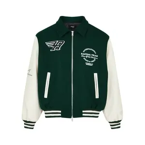REPRESENT Represent Wool-blend And Faux Leather Varsity Jacket - Green - XL Green