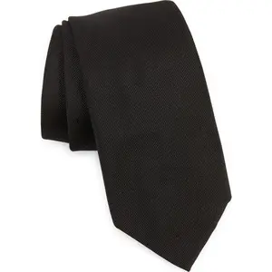 BOSS Solid Silk Neck Tie - Black