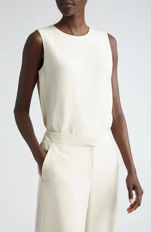 Lafayette 148 New York Lafayette 148 New York Adela Sleeveless Silk Blouse Pebble