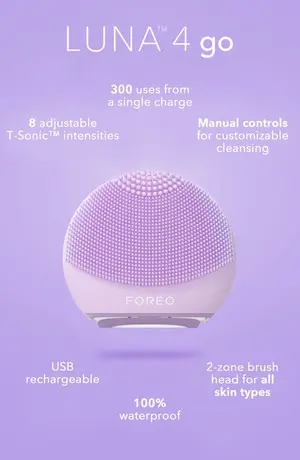 Foreo Luna 4 Go Facial Cleansing & Massaging Device - Lavender