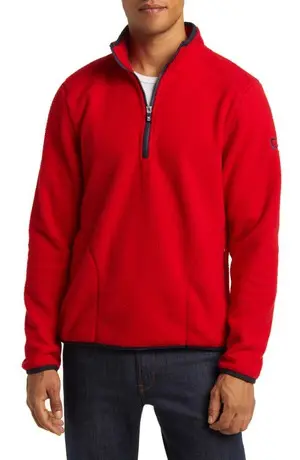 Cutter & Buck Cascade Fleece Pullover - Red/ Navy Blue
