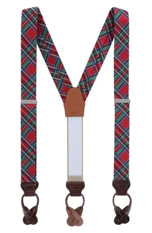Trafalgar Nicholas Silk Suspenders - Tartan Plaid