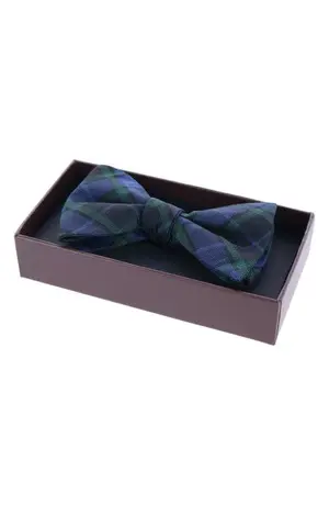 Trafalgar Ives Plaid Silk Bow Tie - Green