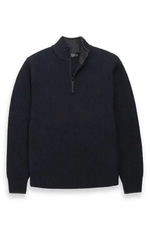 Rodd & Gunn Robbies Road Quarter Zip Sweater - Midnight