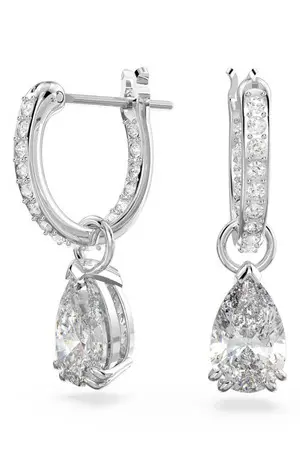 SWAROVSKI Millenia Crystal Huggie Hoop Earrings - Silver