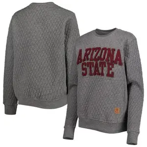 PRESSBOX Arizona State Sun Devils Moose Quilted Pullover - Heather Gray
