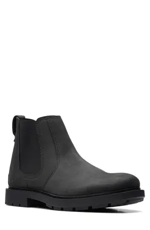 Clarks Craftdale Chelsea Boot - Black Nubuck