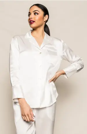 PETITE PLUME Silk Pajamas - White