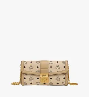 Mcm Tracy Chain Wallet - Beige + Black