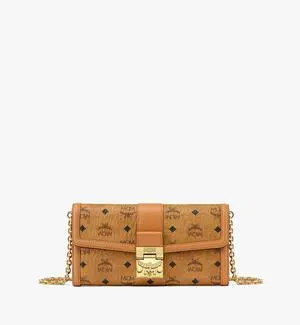 Mcm Tracy Chain Wallet - Cognac