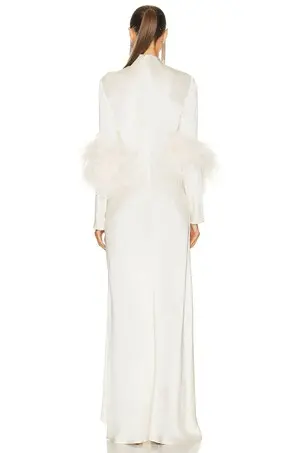 Lapointe Doubleface Satin Bias Tab Slit Maxi Dress
